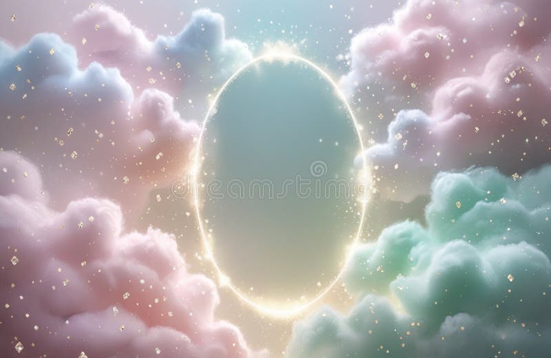 Whimsical Pastel Clouds Background Stock Illustration - Illustration of ...