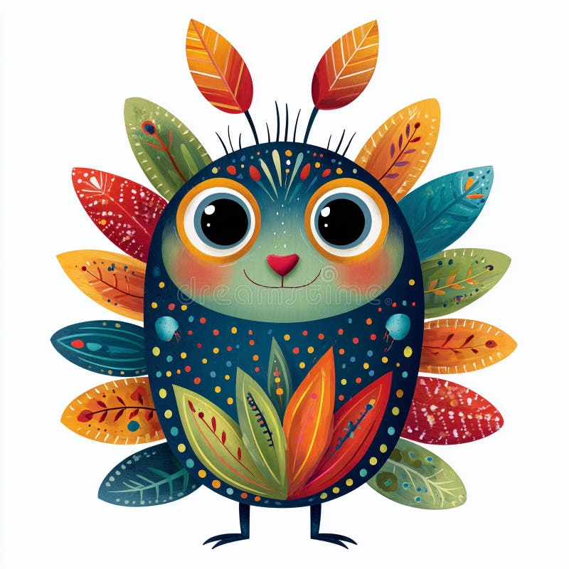 Whimsical BacktoSchool Clip Art a Prickly Dot Bug Monster for ...