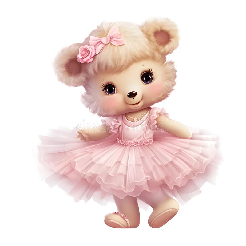 Whimsical Ballet Bear Design Stock Illustration - Illustration of teddy ...