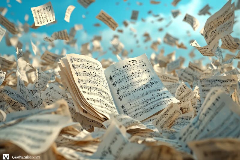A Whimsical Ballet Unfolds As Sheets of Music and Notes Float ...