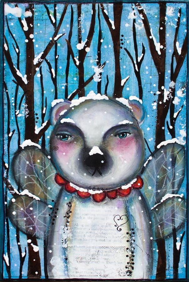 Whimsical Bear in the Forest Stock Illustration - Illustration of teddy ...