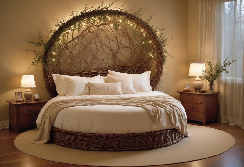 Whimsical Bird S Nest-inspired Bed Design Stock Illustration ...