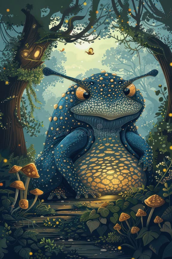 Enchanted Forest Creature: Mystical Toad-like Being in Luminescent ...