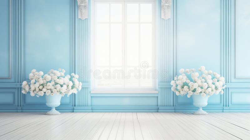 Whimsical Blue Wedding Decor Stock Illustration - Illustration of ...
