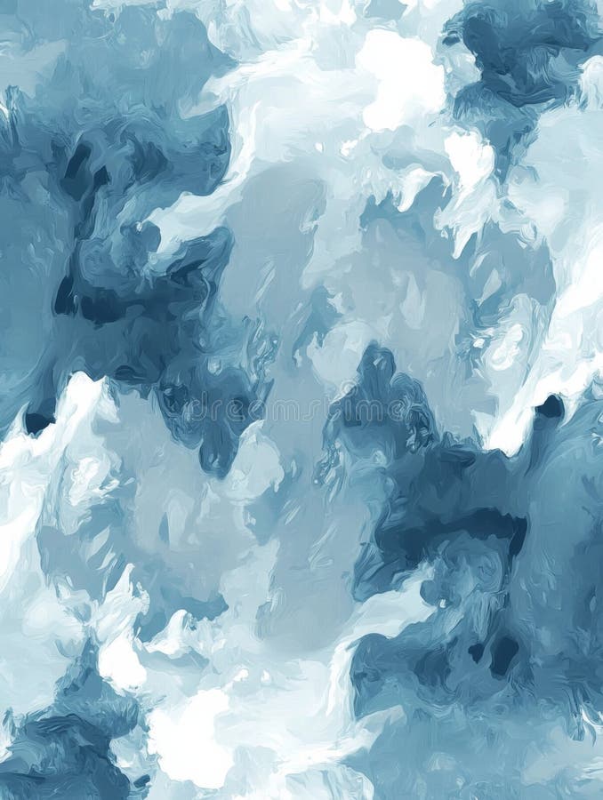 Whimsical Blue and White Swirling Pattern with Soft Edges and Abstract ...