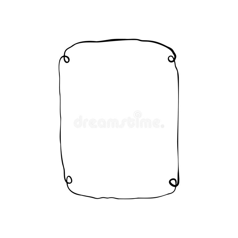 Whimsical Border Frame Hand Drawn Scribble Line Frame for Invitation ...