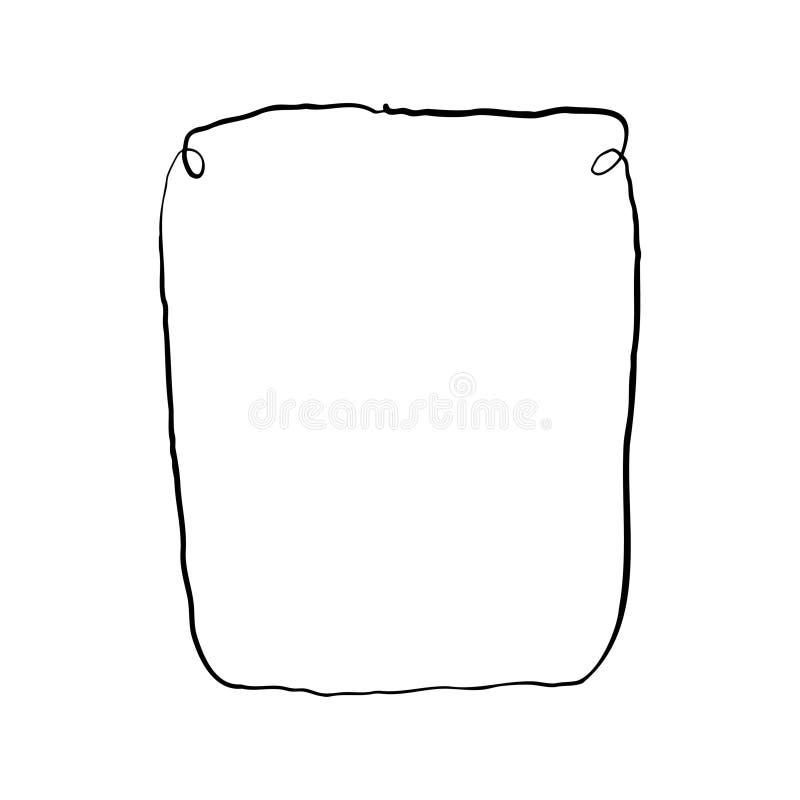 Whimsical Border Frame Hand Drawn Scribble Line Frame for Invitation ...