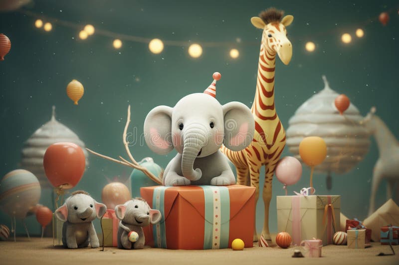 Whimsical Boxing Day Scenes with Animals Stock Illustration ...