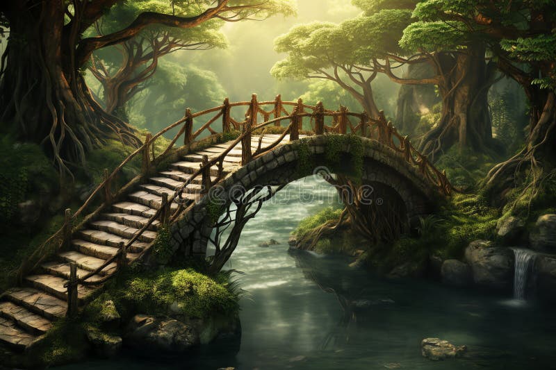Whimsical Bridge Leading To Another Realm Magical Fairytale World ...