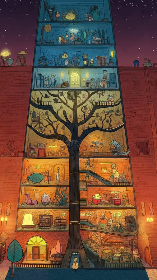 Whimsical Building Filled with Bizarre Characters and Eclectic Items ...