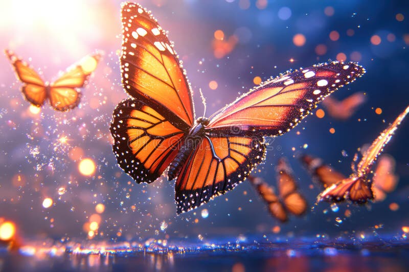 Whimsical Butterfly Sketch Pattern Stock Illustration - Illustration of ...