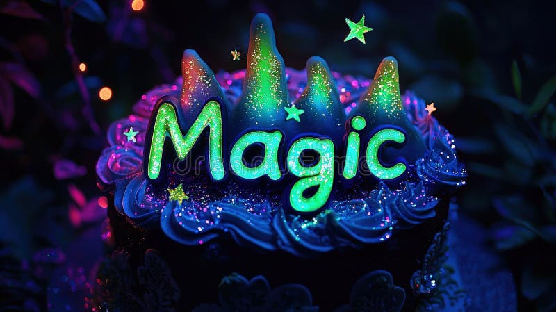 Vibrant Magical Cake with Glittering Details Stock Photo - Image of ...