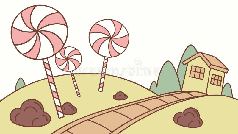 Whimsical Candy Land Path with Lollipop Trees, Vector Design Generative ...