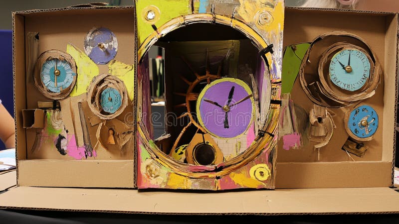 Whimsical Cardboard Clockwork Art Installation Creative Recycled Crafts ...