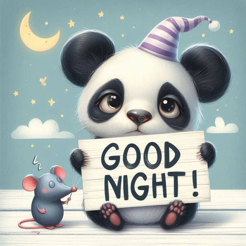 Whimsical Caricature Animals Holding a Placard with Large Text "Good ...