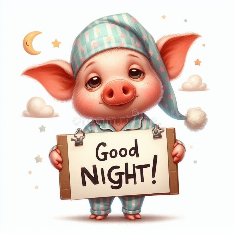 Whimsical Caricature Animals Holding a Placard with Large Text "Good ...