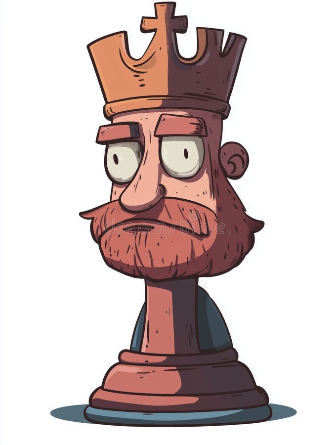 A Whimsical Caricature of a Chess King with a Quirky Expression Adding ...