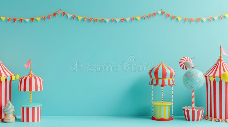 Whimsical Carnival Architecture with Copy Space Stock Image - Image of ...