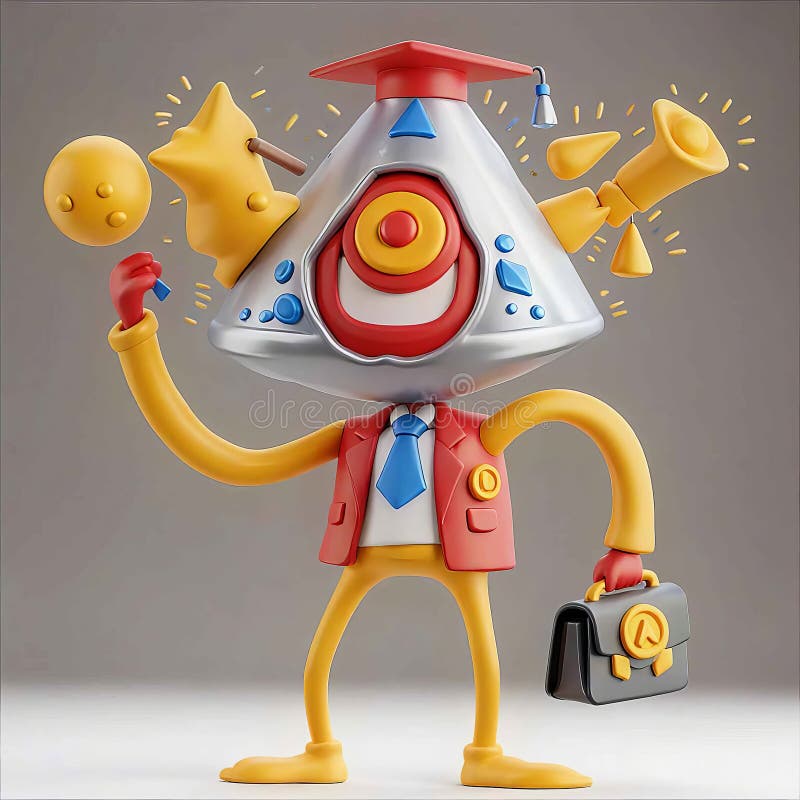 Whimsical Cartoon Character with Star-Shaped Accessories Stock ...