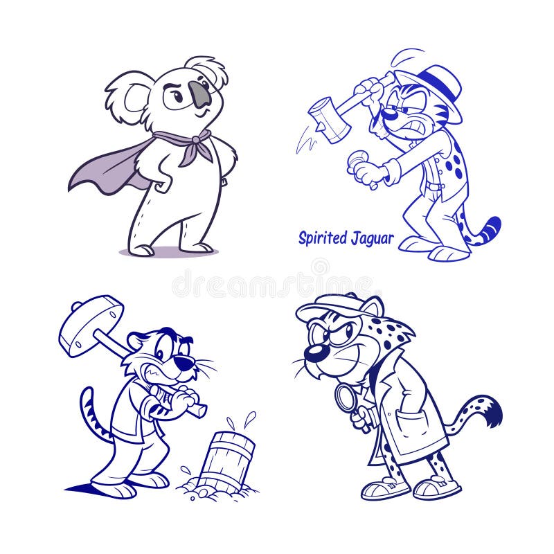 Whimsical Cartoon Characters in Various Professions Stock Vector ...