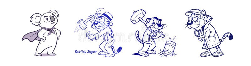 Whimsical Cartoon Characters in Various Professions Stock Vector ...