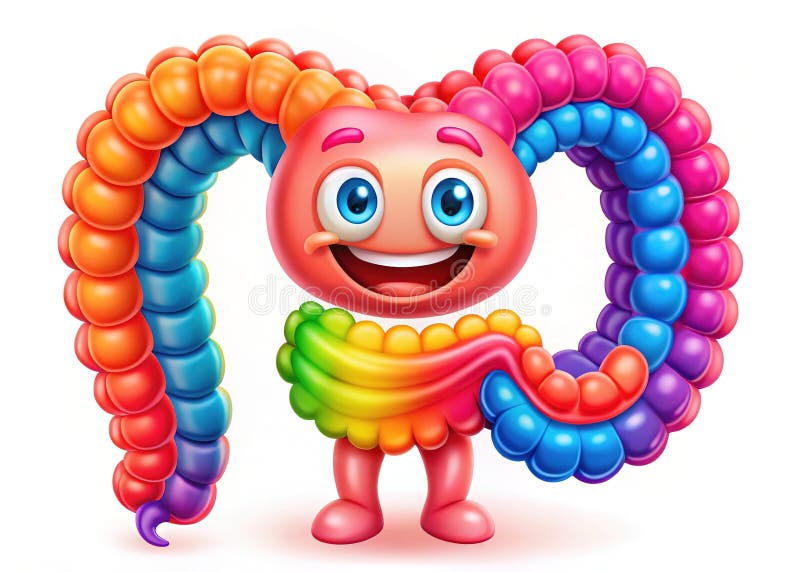 A Whimsical Cartoon Colon for Kids Fun and Educational Digestive System ...