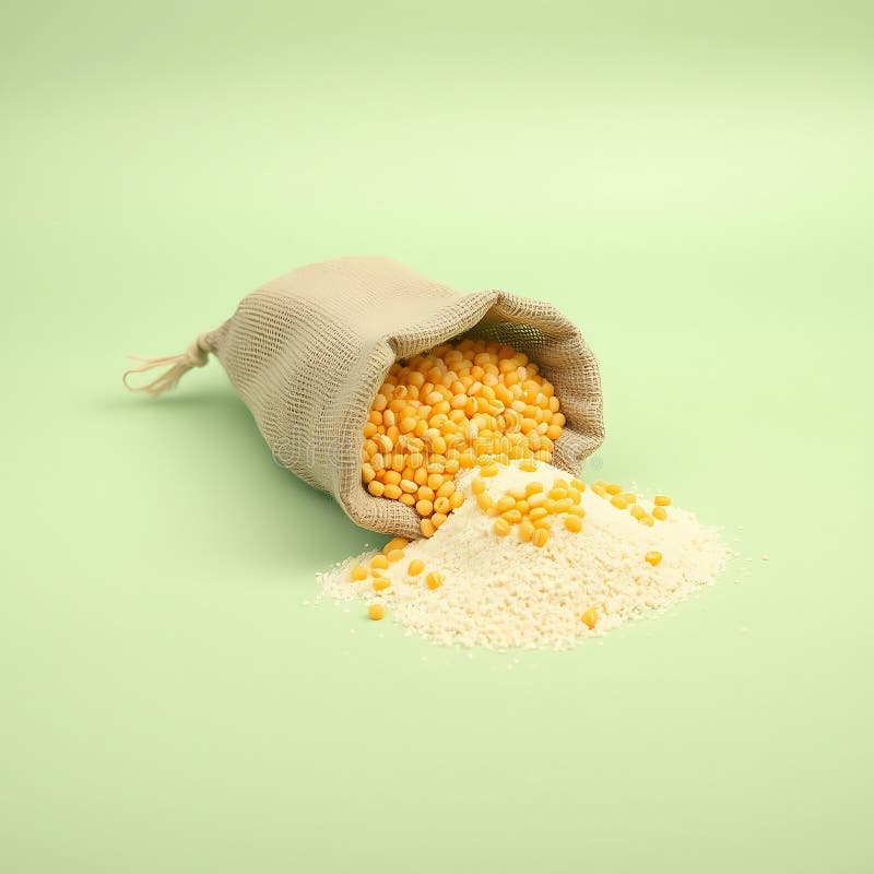 A Whimsical Cartoon Corn Stalk with Tiny Smiling Kernels on a Pastel ...