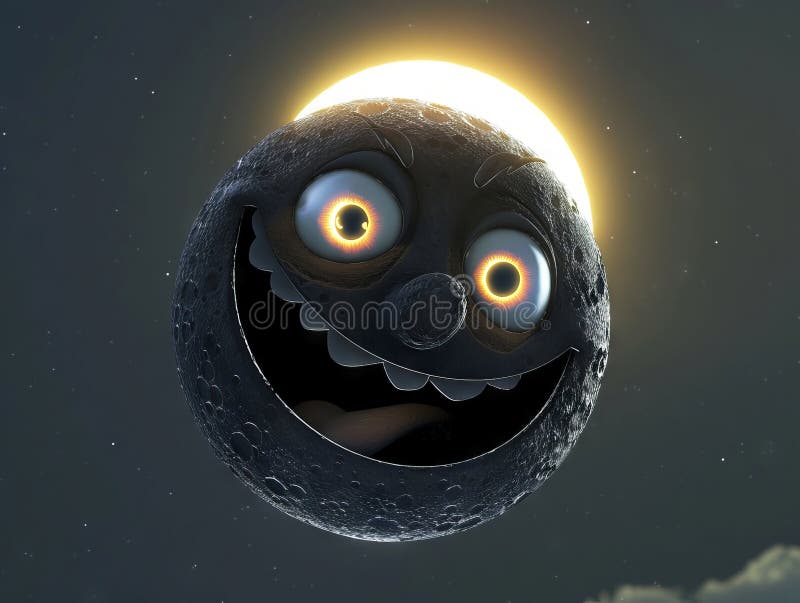 Cute Solar Eclipse Illustration Stock Illustration - Illustration of ...