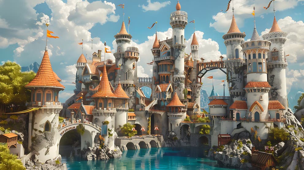 Rustic Treehouse with a Wooden Bridge Connecting To Another Tree Stock ...