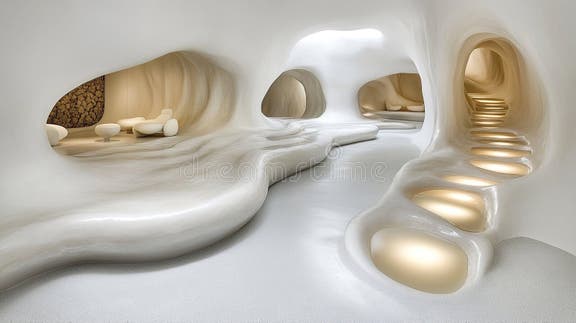 Whimsical, Cave-like Interior Design Stock Image - Image of design ...