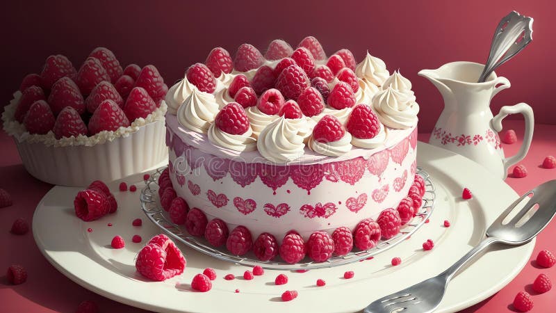 A Whimsical Celebration of National Raspberry Cake Day.AI Generated ...