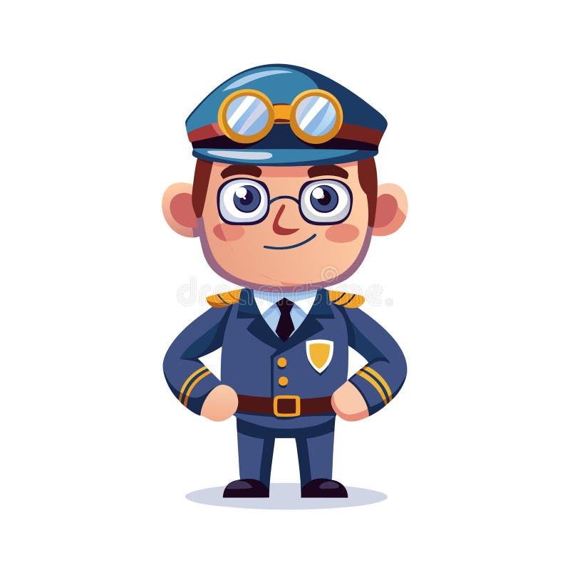 Whimsical Character Design of Confident Pilot Stock Vector ...
