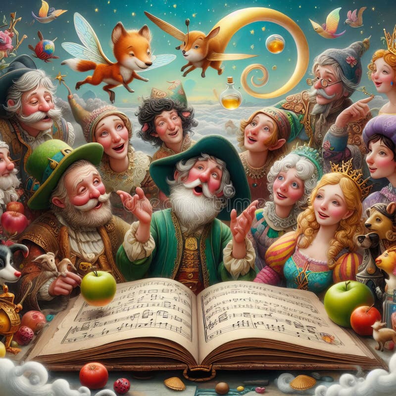 Whimsical Characters in a Fairytale Book Setting, Photo V Stock Photo ...
