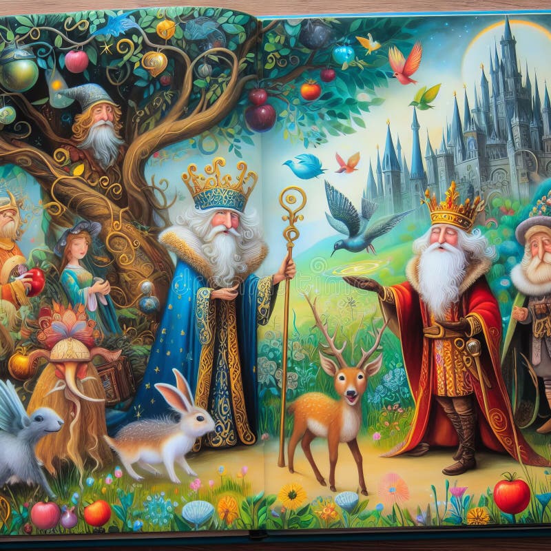 Whimsical Characters in a Fairytale Book Setting, Photo V Stock ...