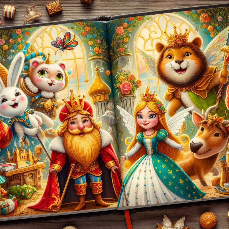 Whimsical Characters in a Fairytale Book Setting, Photo V Stock Photo ...