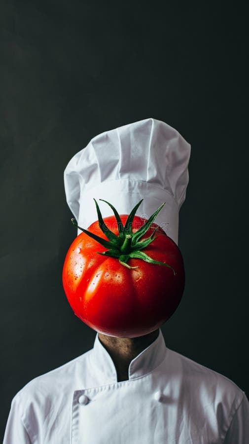 Whimsical Chef with Tomato Head - Creative Culinary Concept Stock ...