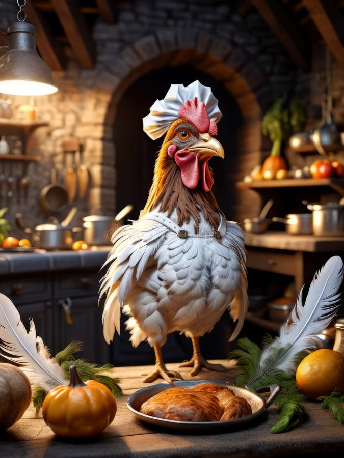 Chicken Chef Cartoon Rooster Cockerel Mascot Sign Stock Vector ...