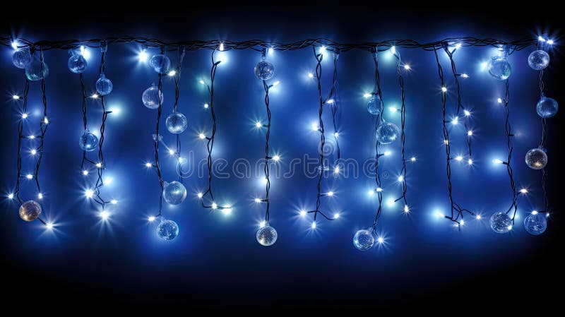 Whimsical Christmas String Lights Transparent Background Stock ...