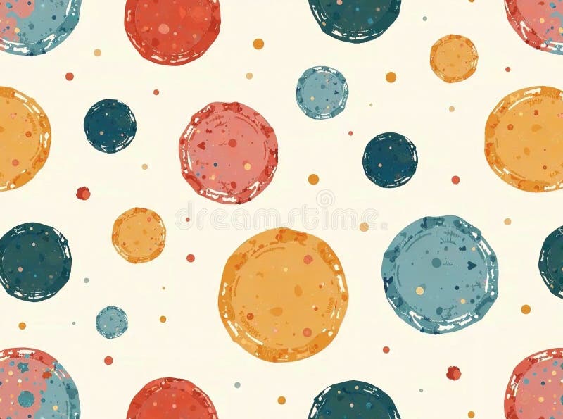 Whimsical Circle Doodle Seamless Pattern Design for Modern Backgrounds ...