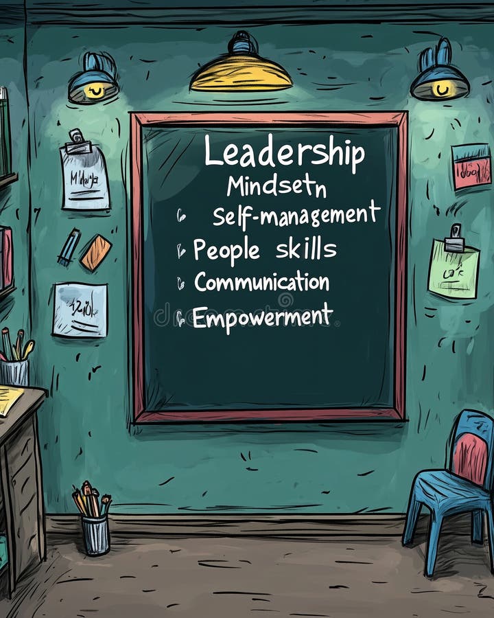Cartoon Classroom Highlighting Leadership and Positive Learning Vibes ...