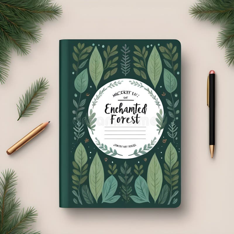 Enchanted Forest Journal Mockup Stock Illustration - Illustration of ...