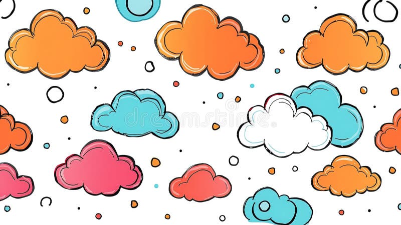 A Whimsical Cloud Doodle Exploring Surrealistic Sky Formations in a ...