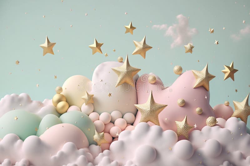 Whimsical Clouds Abstract Background with Gradient Pastel Texture ...