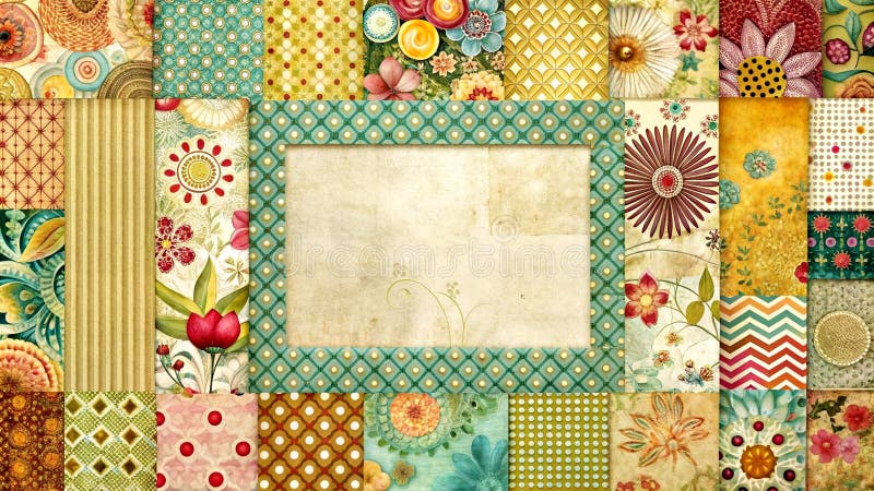 A Whimsical Collage of Textures and Patterns: a Visual Feast for the ...