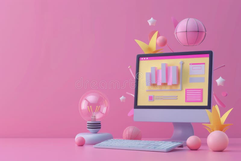 A Whimsical and Colorful Workspace Setup with a Creative Twist ...