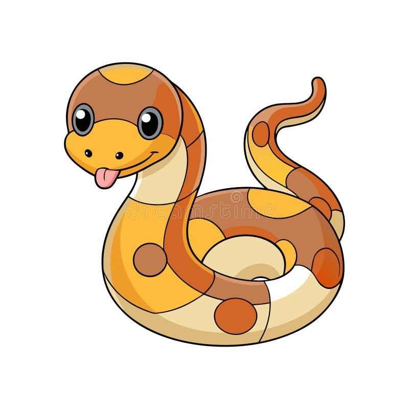 Burmese Python Whimsical Coloring Page Stock Image - Illustration of burmese, cute: 364676631