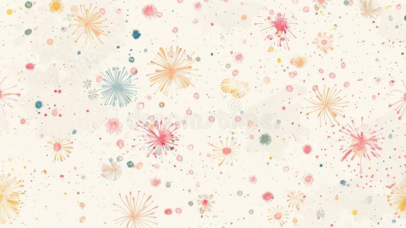 Whimsical Confetti Explosion Hand Drawn Fireworks with Cute Pastel ...