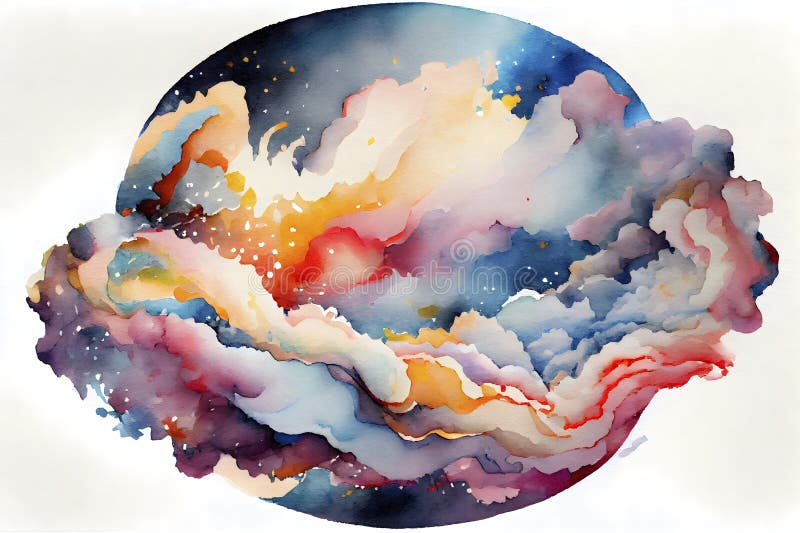 Whimsical Cosmic Clouds on White Background for Creative Projects ...