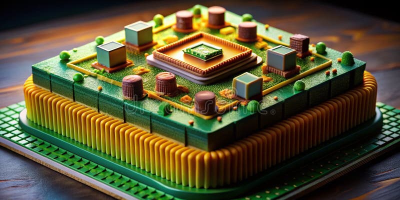 A Whimsical CPU Cake Creative Food Photography Showcases a Unique ...