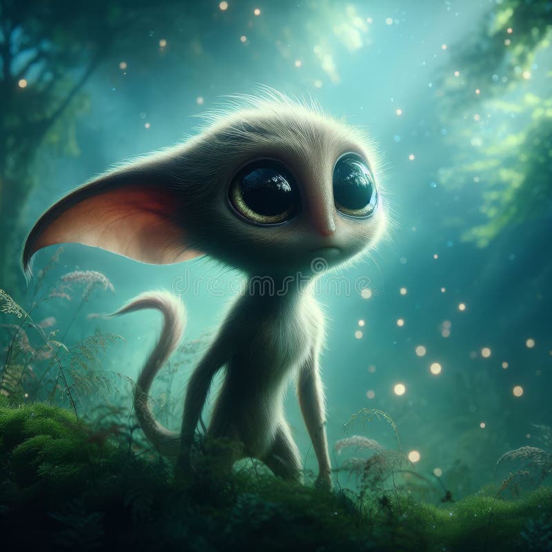Whimsical Creature in Mystical Forest Stock Photo - Image of whimsical ...